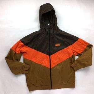 Nike | Jackets & Coats | Nike Windrunner Full Zip Jacket Brown Orange ...
